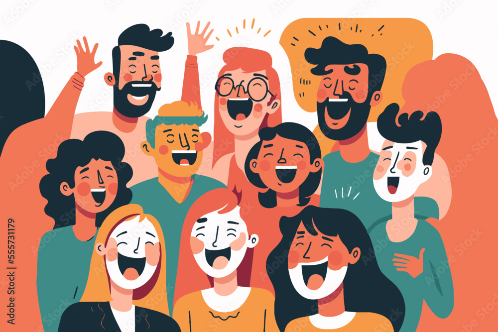 happy laugh group people, portrait of smiling teenage boys and girls on ...