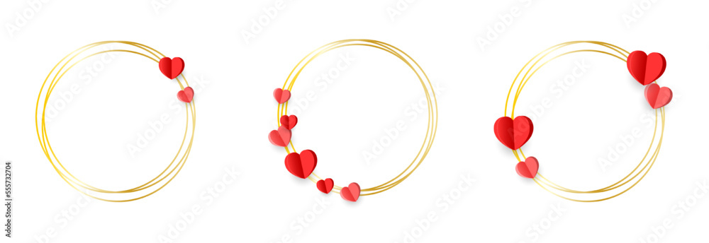 Set of geometric gold frame isolated on white.Golden Geometrical frames ...