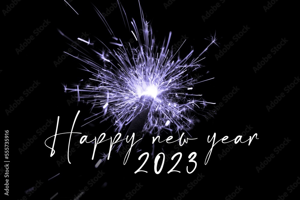 Happy new year 2023 purple sparkler new years eve countdown. Luxury ...