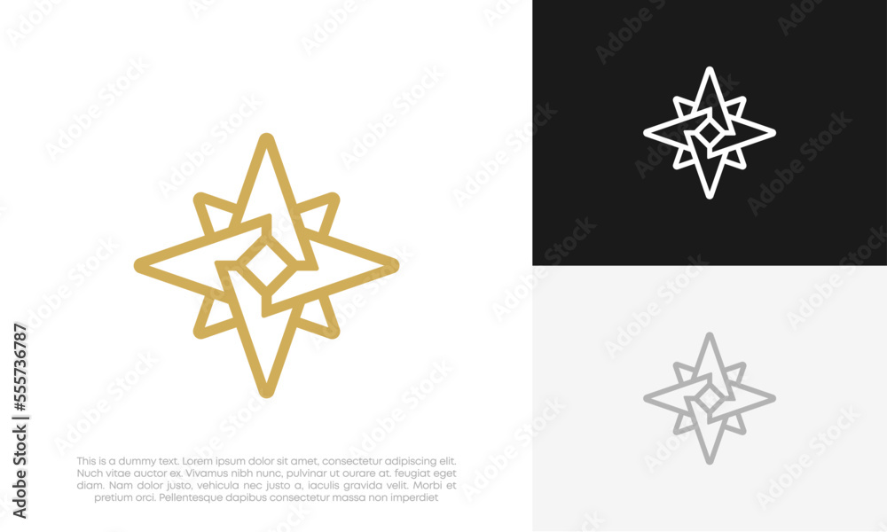 compass line logo design vector Stock Vector | Adobe Stock
