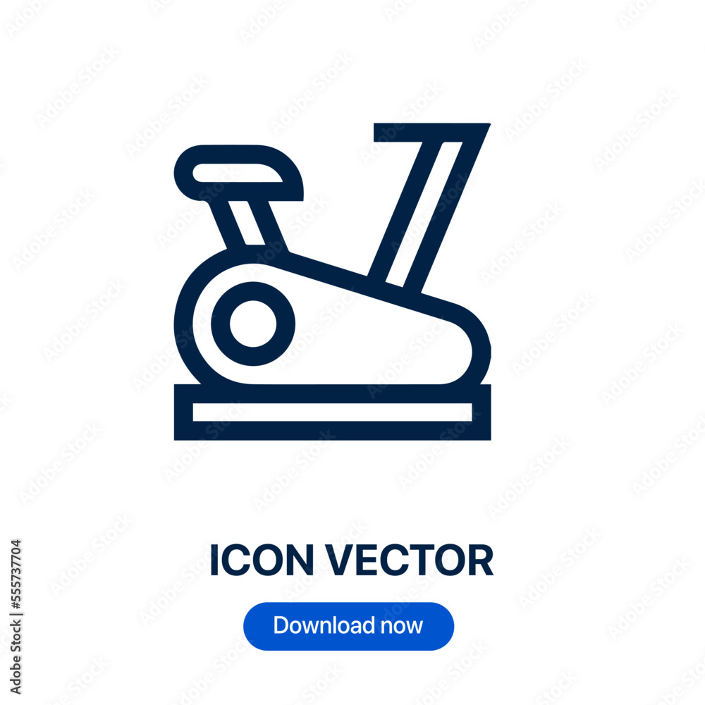 Stationary Bike icon vector. Linear style sign for mobile concept and ...