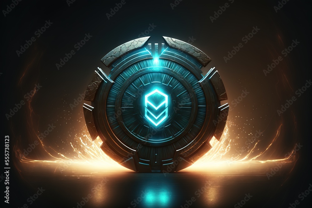 a futuristic object with a glowing light coming out of it's ...