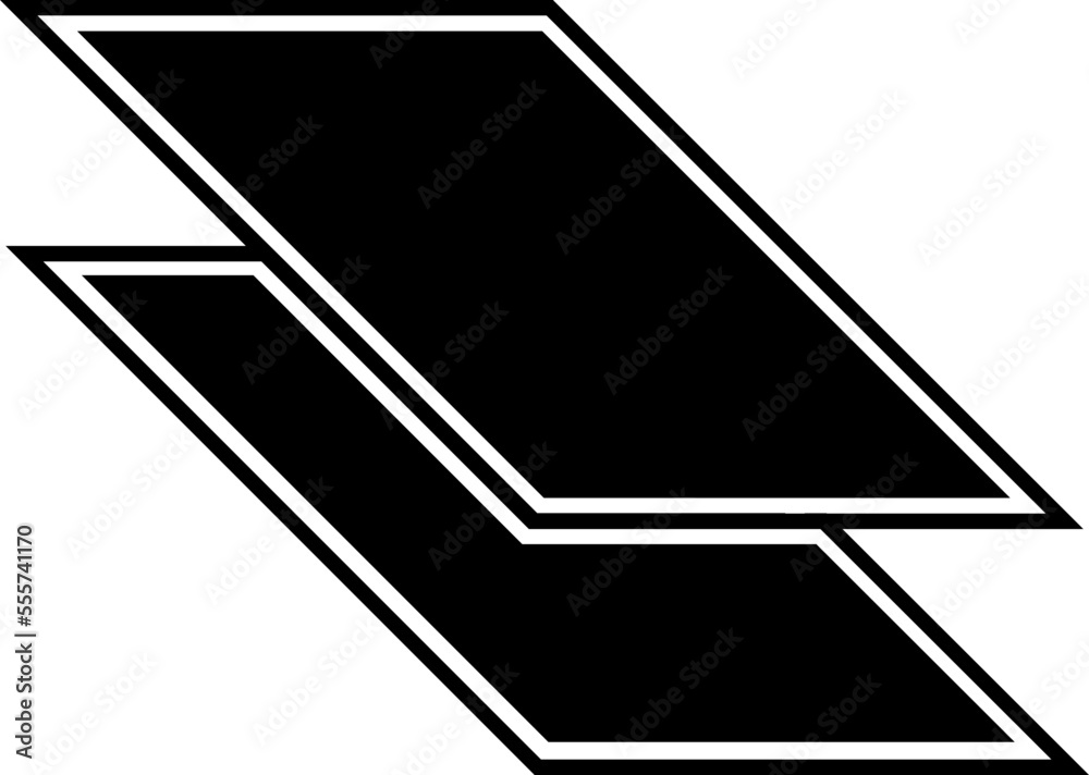 Black outline fill parallelogram layered icon Stock Vector | Adobe Stock