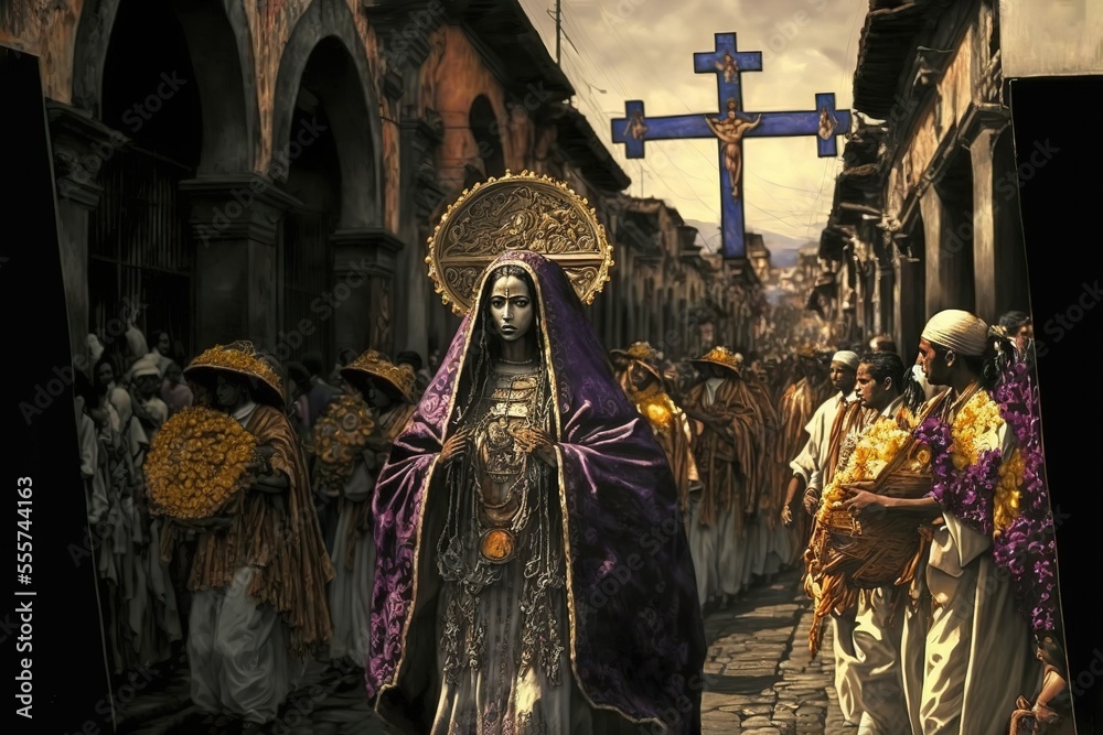 SEMANA SANTA, GUATEMALA, Holy Week procession of Semana Santa in ...