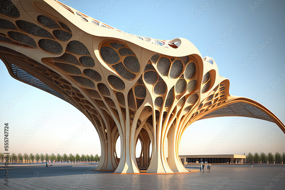 Modern architecture, wooden structures. sketch art for artist ...