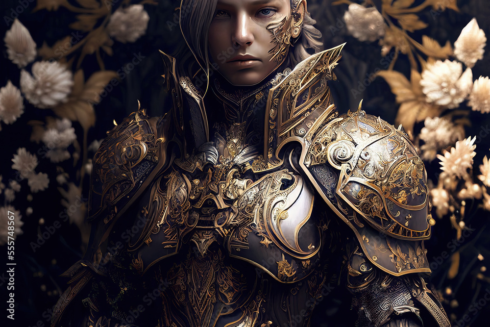Fantasy hero in armor. sketch art for artist creativity and inspiration ...