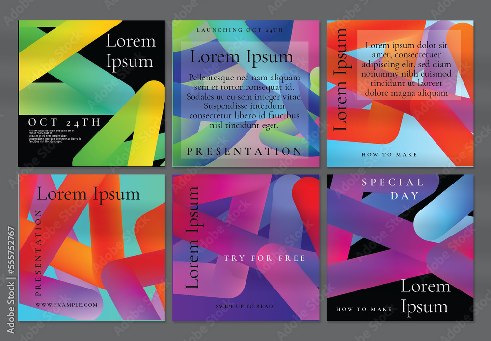 Social Media Post Layout with Futuristic Fluid Gradient Shape Stock ...