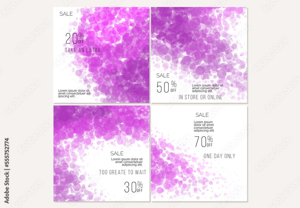 Social Media Post Layout with Bright Transparent Overlapping Circles ...