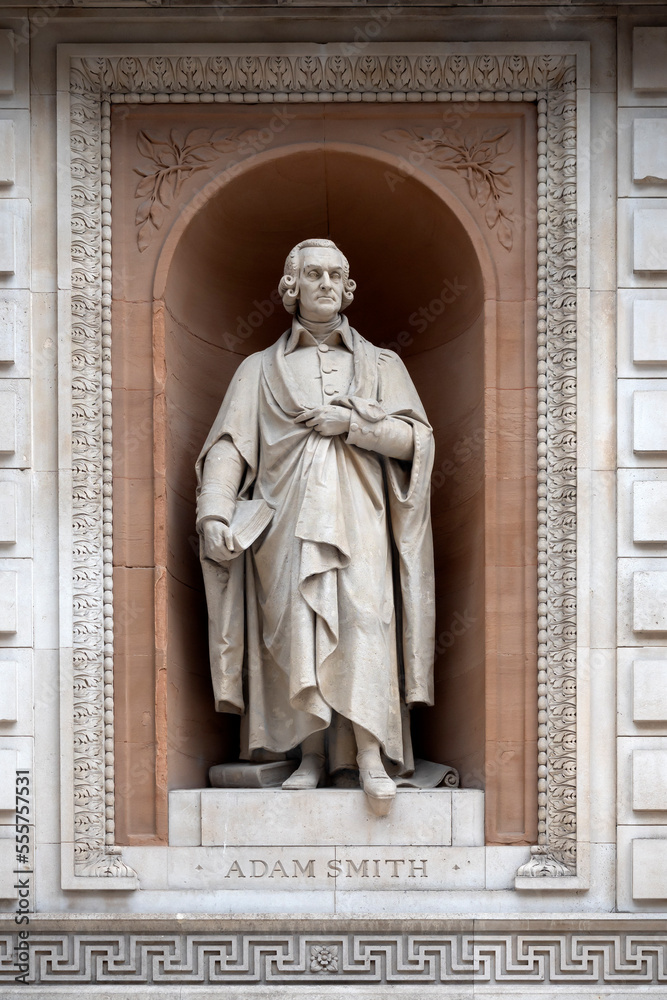 LONDON, UK - MAY 06, 2019: Statue of Adam Smith on the Burlington ...