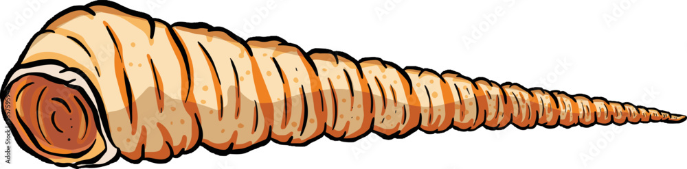 Poster Conch Sea Snail Shell Outline Cartoon Style Logo Design in ...