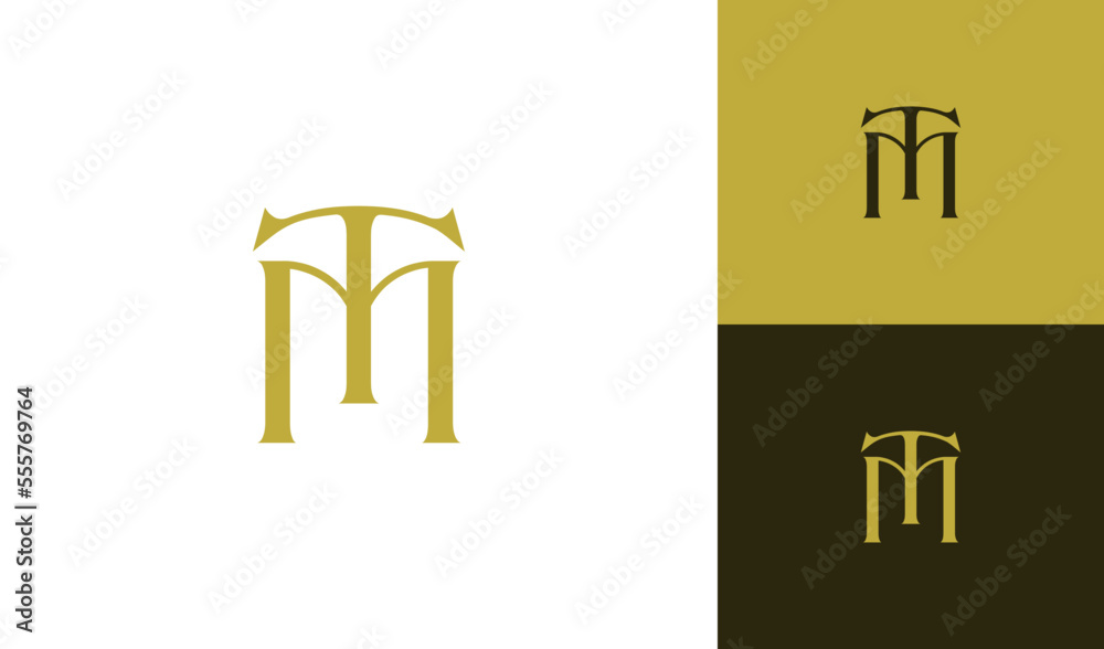Classic and vintage letter TM monogram logo design vector Stock Vector ...