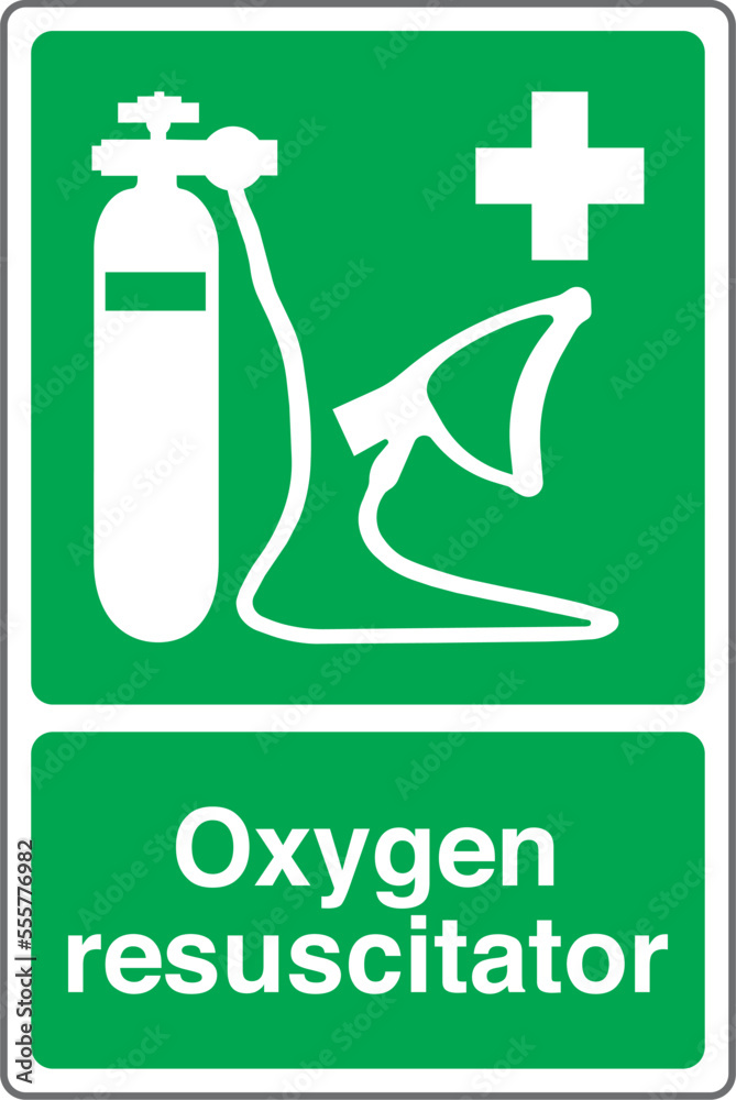 Emergency Safety Health Equipment Safe Condition First Aid Signs Oxygen ...