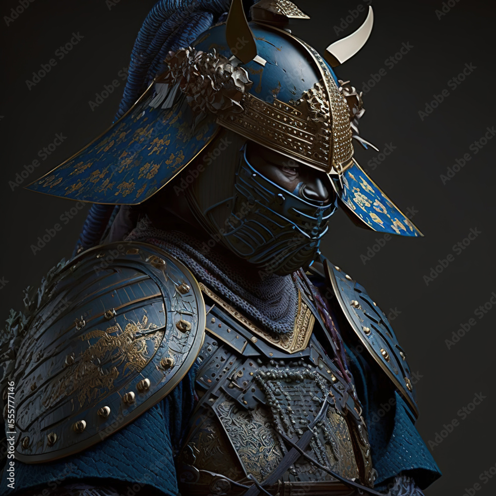 medieval samurai knight in helmet Stock Illustration | Adobe Stock