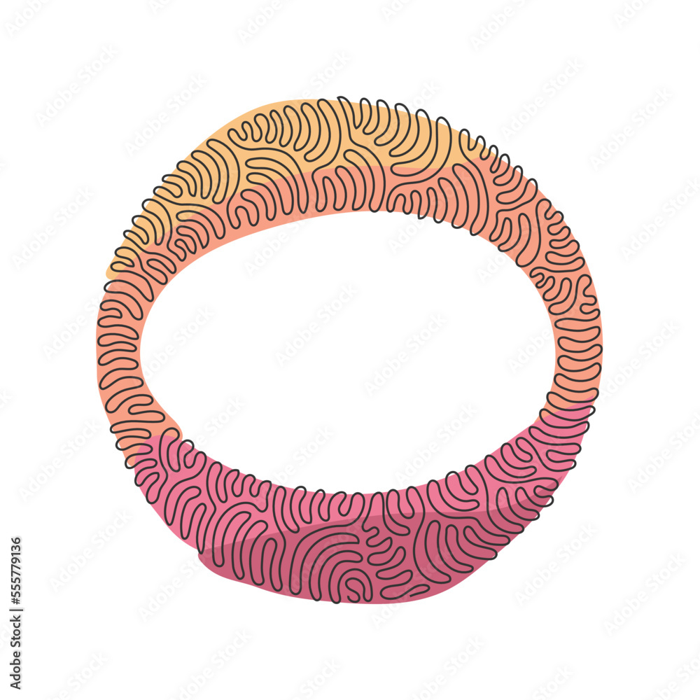 Continuous one line drawing geometric shapes, ellipse icon. Simple line ...