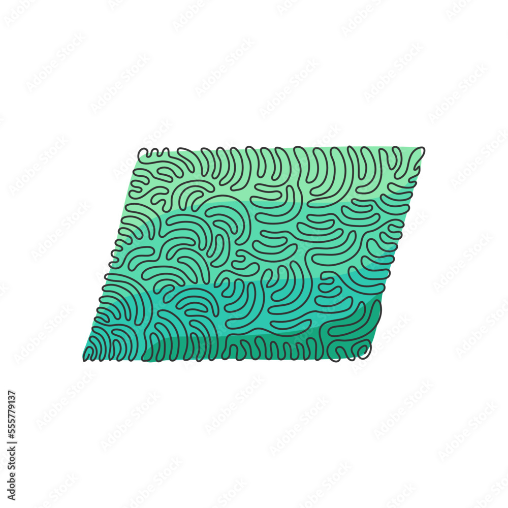 Single one line drawing geometric shapes, parallelogram icon. Simple ...