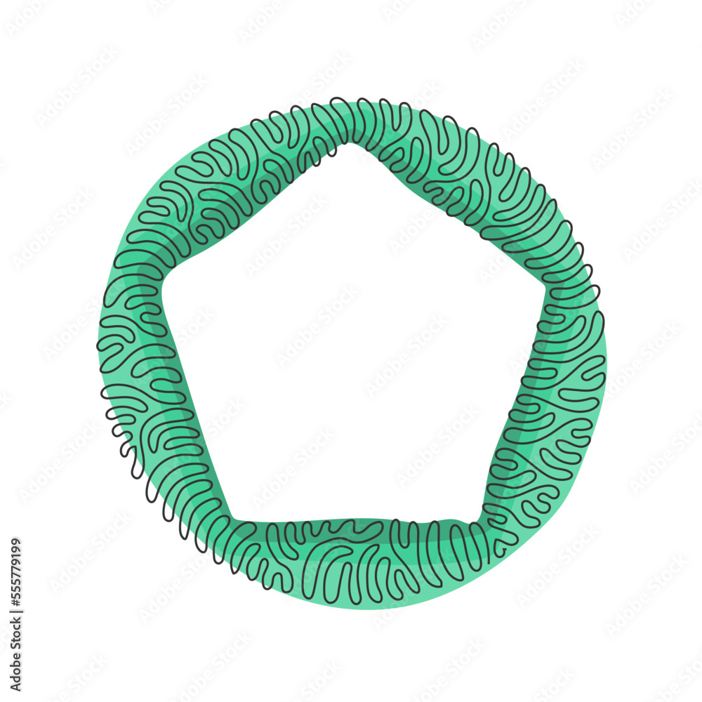 Single one line drawing geometric shapes, pentagon icon. Simple line ...