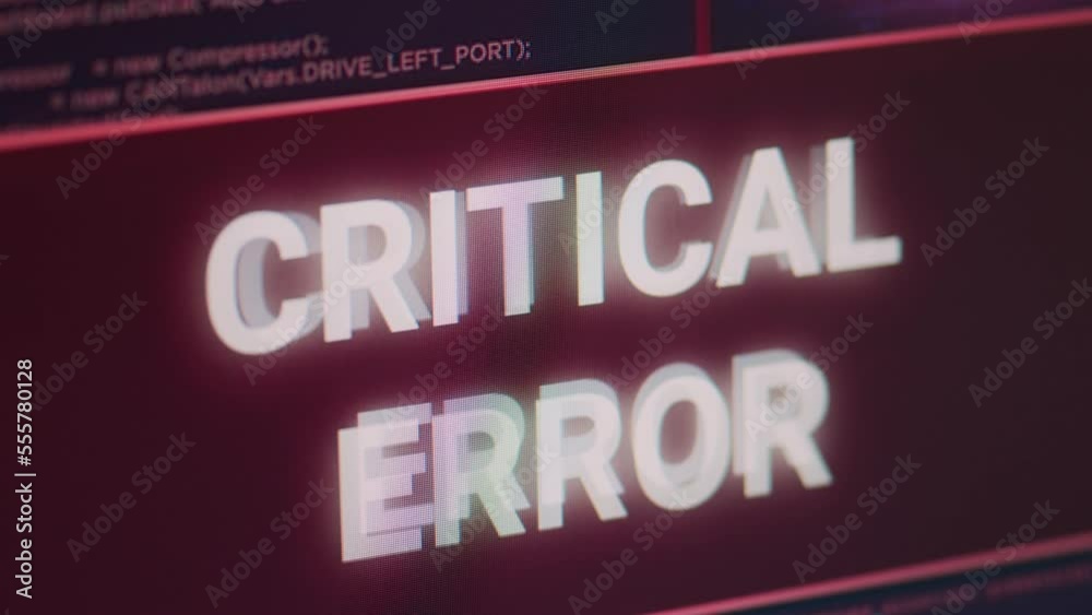 Vídeo Do Stock Critical Error Message Flashing On Screen With Hacking