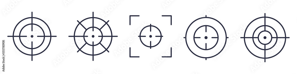 Focus target icon set. Aim sniper shoot vector illustration Stock ...
