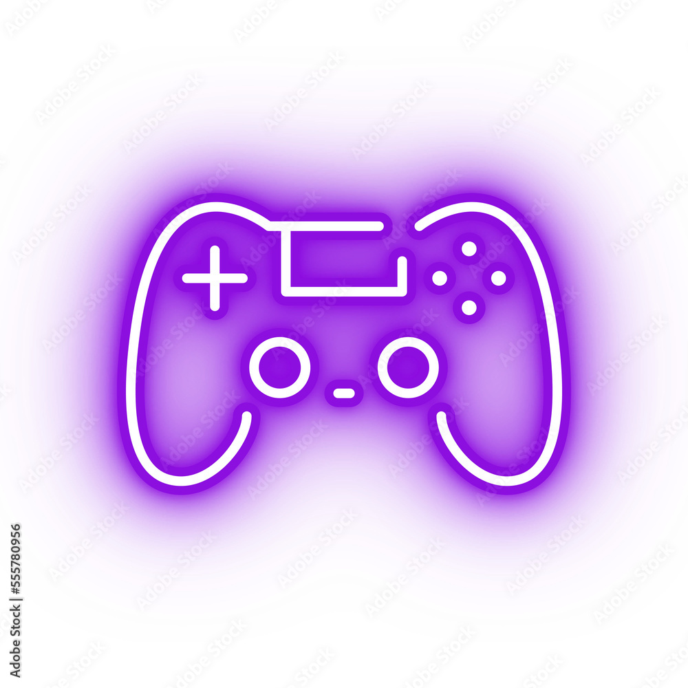 Neon purple controller, glowing game controller icon on transparent ... Neon purple controller, glowing game controller icon on transparent ...