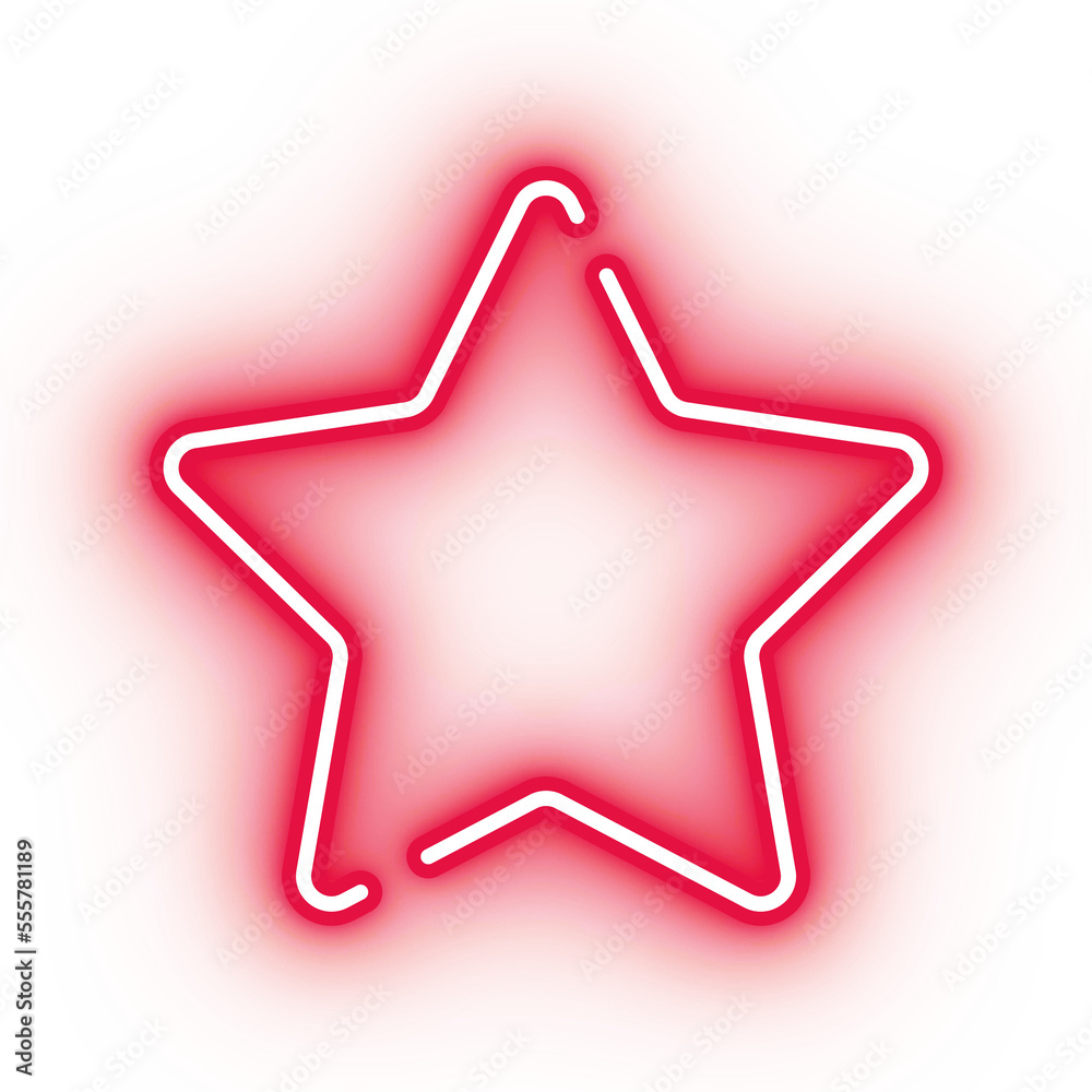 Neon red star, glowing star icon on transparent background Stock ...