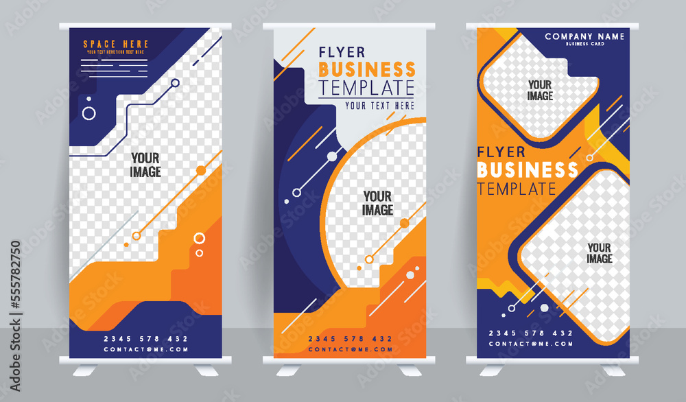 Vector banner with color geometric illustration, stories template with ...