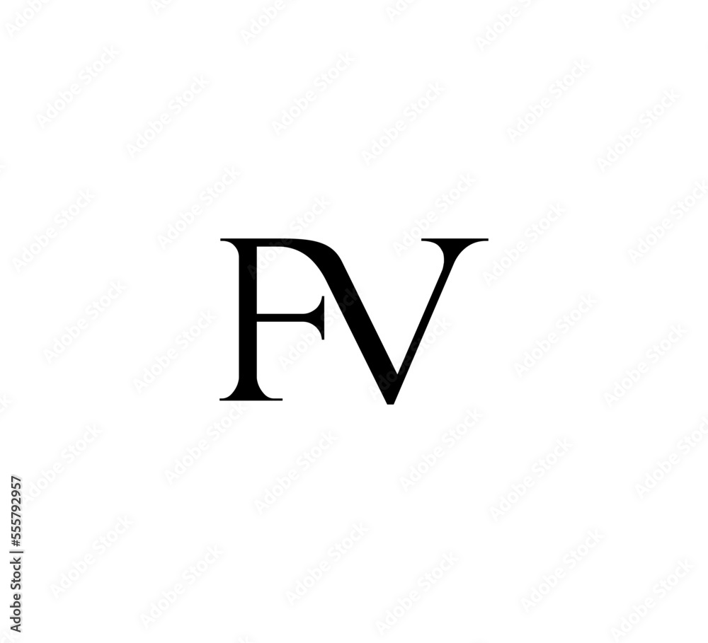 Simple Black Professional Initial Logo FV Stock Vector | Adobe Stock