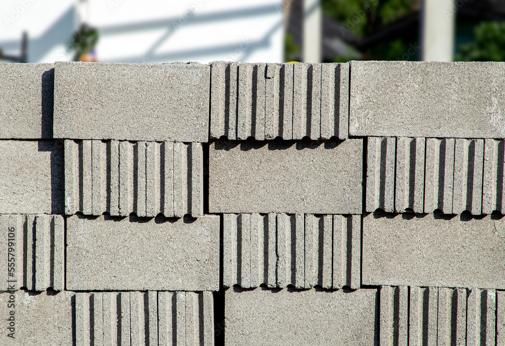 Texture of cinder blocks. Stacked cinder blocks as a background for ...