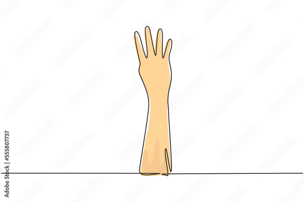 Continuous one line drawing hand count number four. Learn to count ...