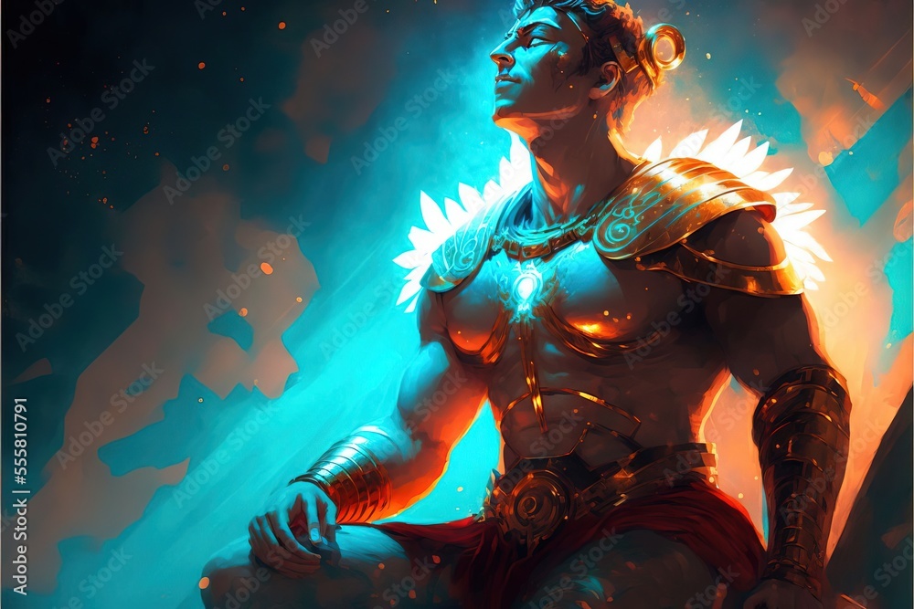 4K resolution or higher, A handsome man dressed in Ancient Greek armor ...