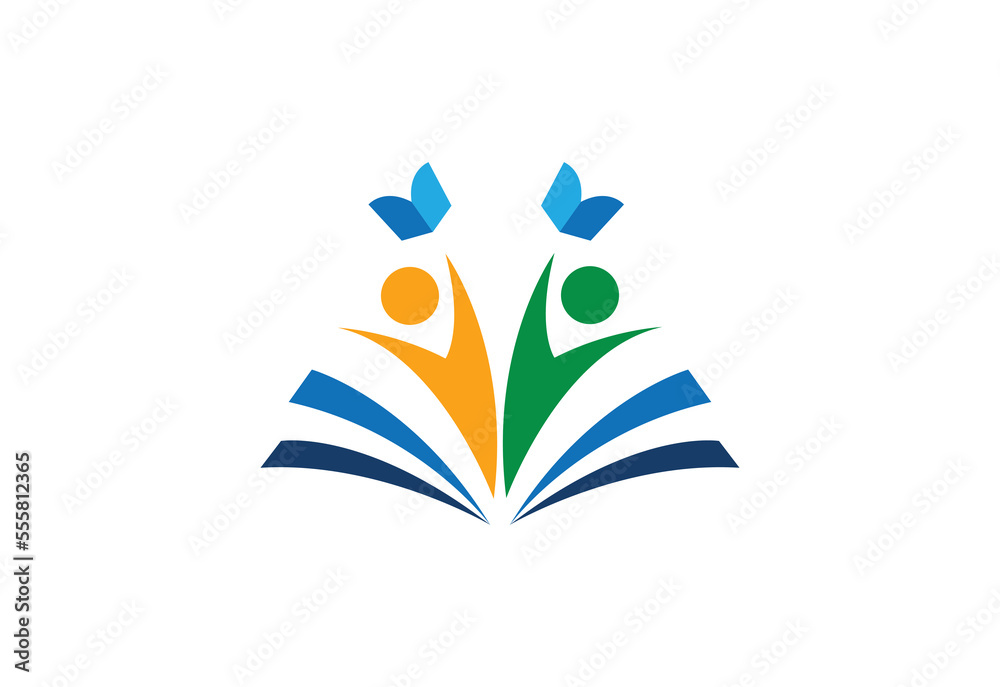 Best student with book logo vector. Education logo template design ...