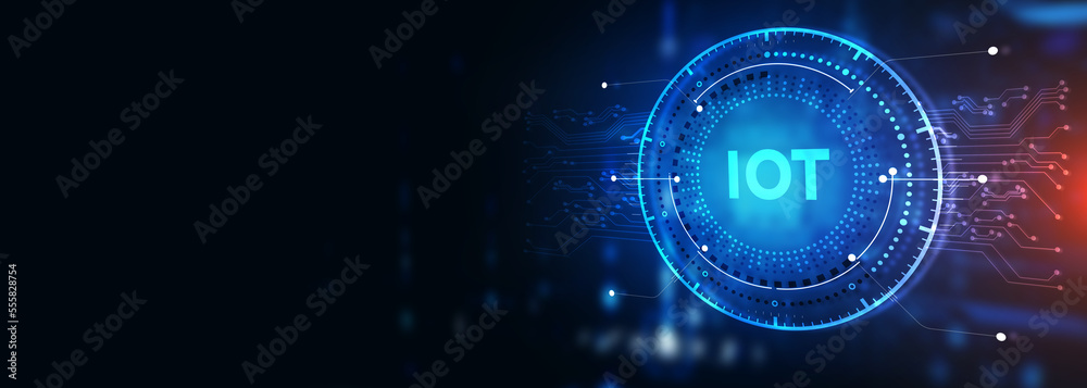 Internet of things - IOT concept. Businessman offer IOT products and ...