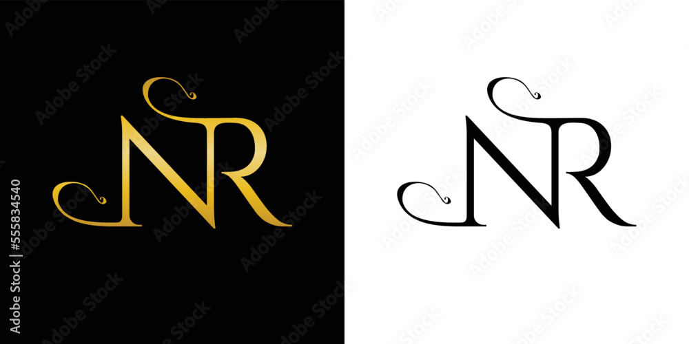 NR letter logo design, NR monogram logo, NR initials icon, letter NR ...