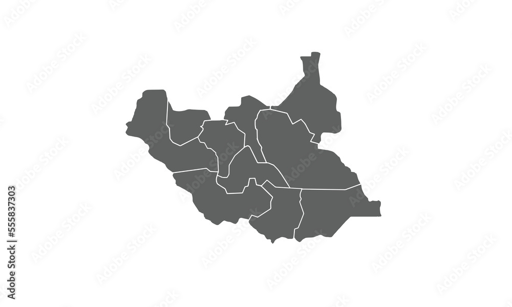 South Sudan map isolated on white background.for annual infographics ...