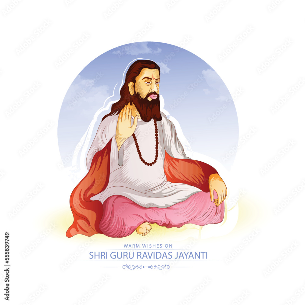 Vector Illustration of happy Guru ravidas. Stock Vector | Adobe Stock