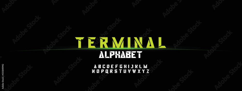 Tech Modern Alphabet Letter Font. Typography luxury style fonts for ...