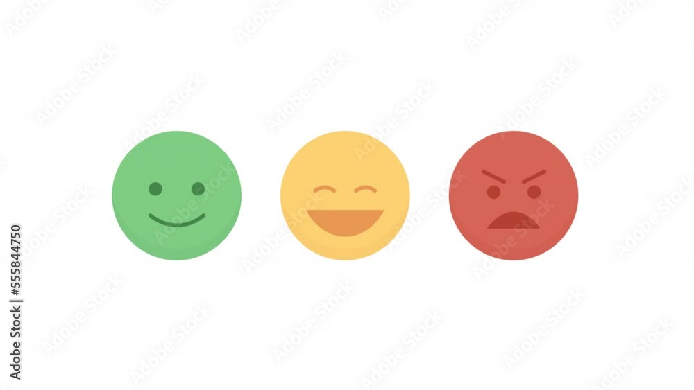 Animated emoticons elements. Flat cartoon style HD video footage ...