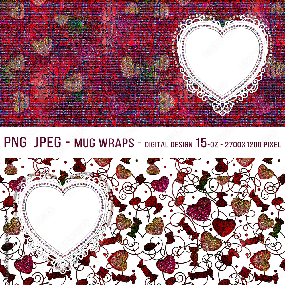 Wrapper For Mugs Of 15 Oz Banner Postcard Frames For Inserting Photos Backgrounds Templates