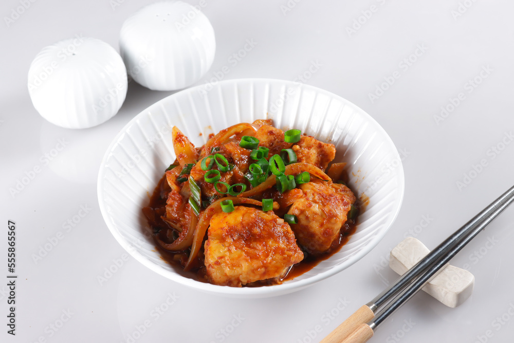 Daegu Jorim or Daegusal Jorim is a Soy Braised Cod Fish with a little ...
