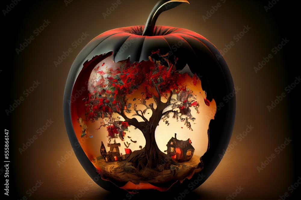 Generative AI illustration of poisonous tree located near village ...