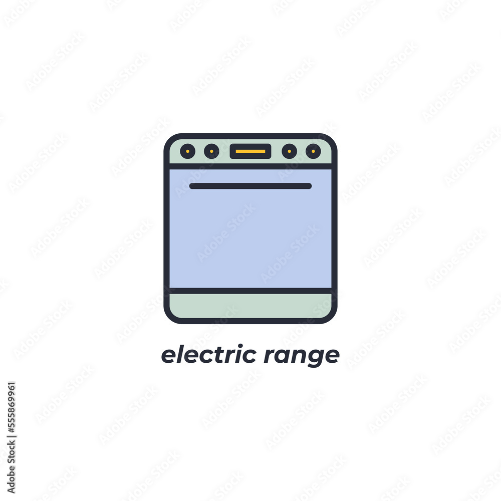 Vector sign electric range symbol is isolated on a white background ...