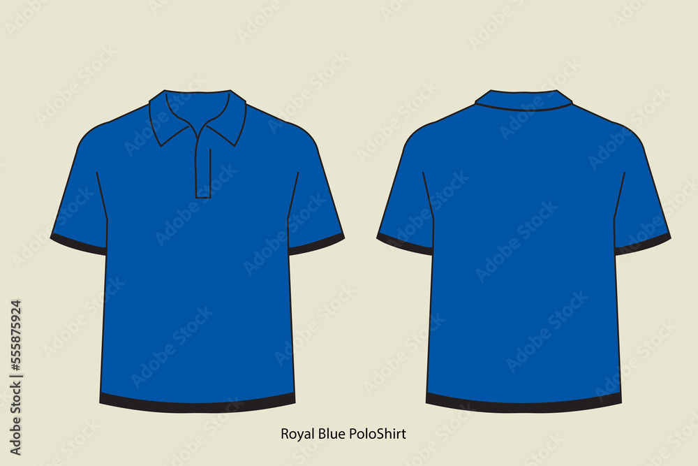 royal blue polo shirt template Stock Vector | Adobe Stock