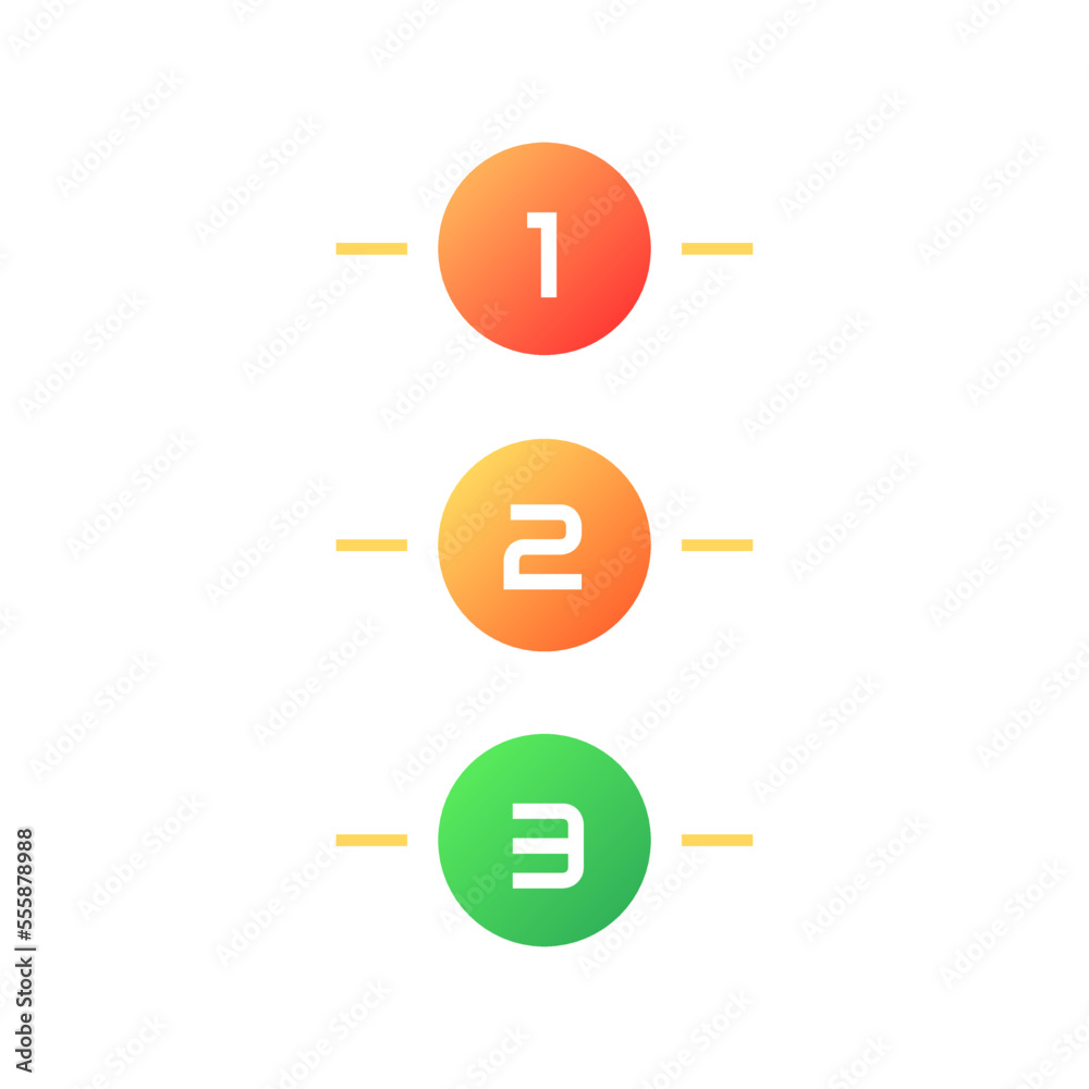 Traffic lights with numbers brochure element design. Road safety ...