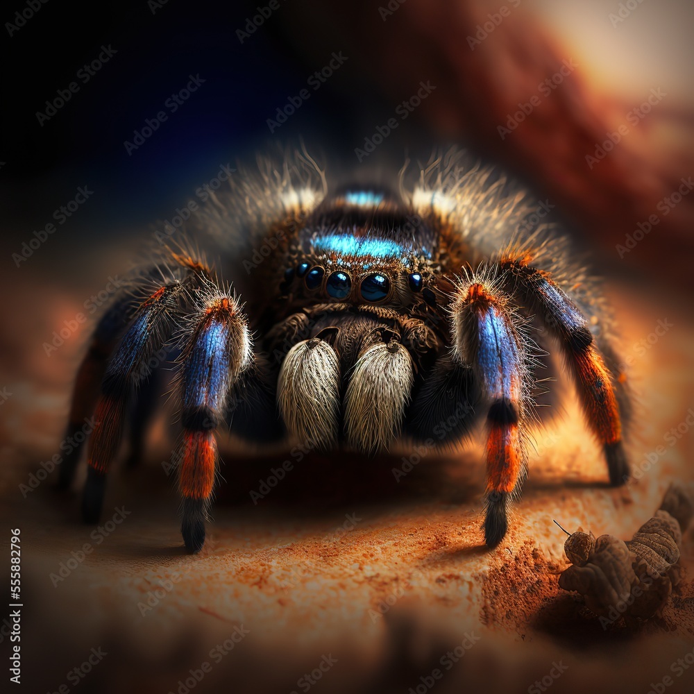Brazilian Jewel Tarantula (Typhochlaena seladonia). Macro. Generative ...