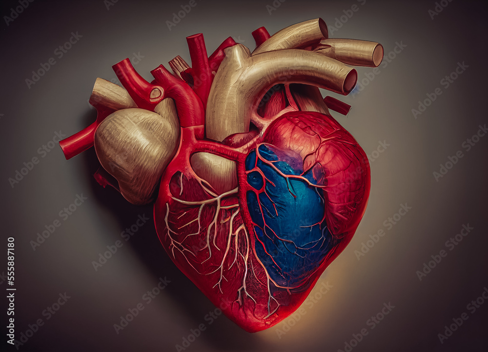 human heart anatomy model Stock Illustration | Adobe Stock