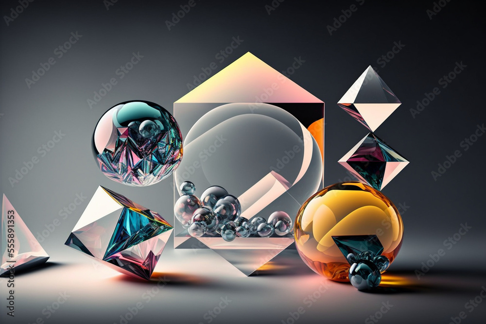 3D modern minimalist render art of abstract dimensional materials made ...