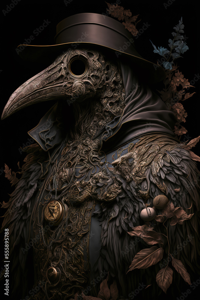 dark aesthetic, middle ages, plague doctor, dark fantasy, art ...