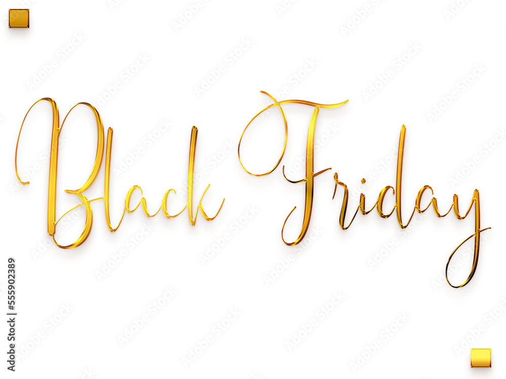 Black Friday Transparent PNG Golden Cursive Calligraphy Text Stock ...