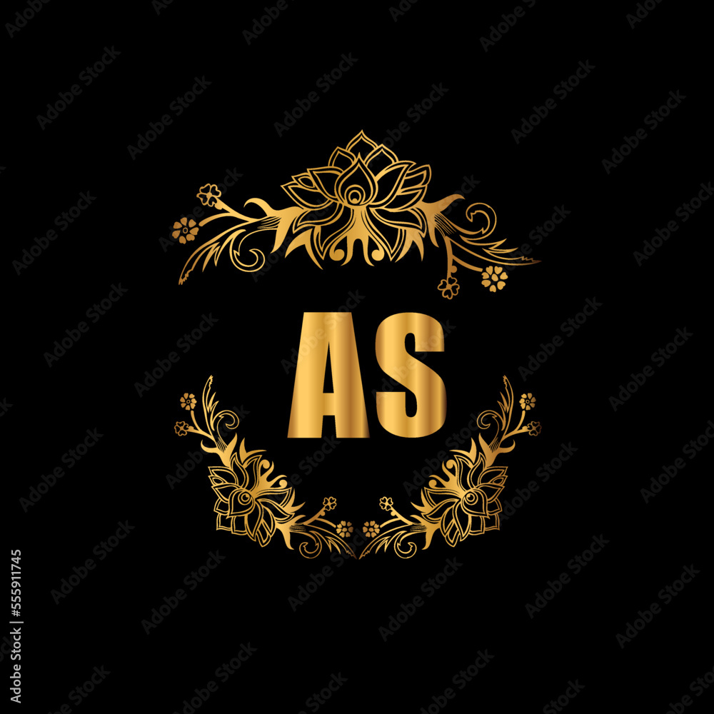 Vetor de AS Luxury Letter Initial with Crown logo Vector, Great Luxury ...