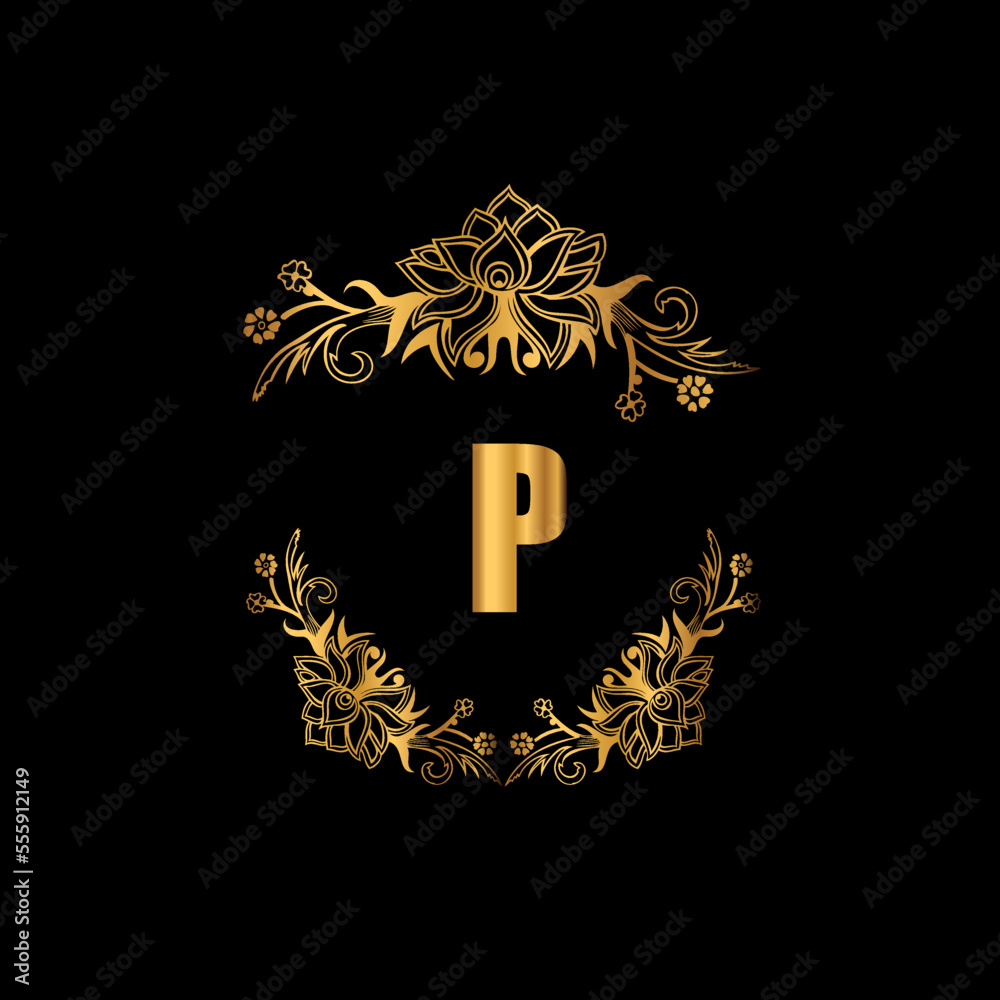 P Luxury Letter Initial with Crown logo Vector, Great Luxury Logo ...