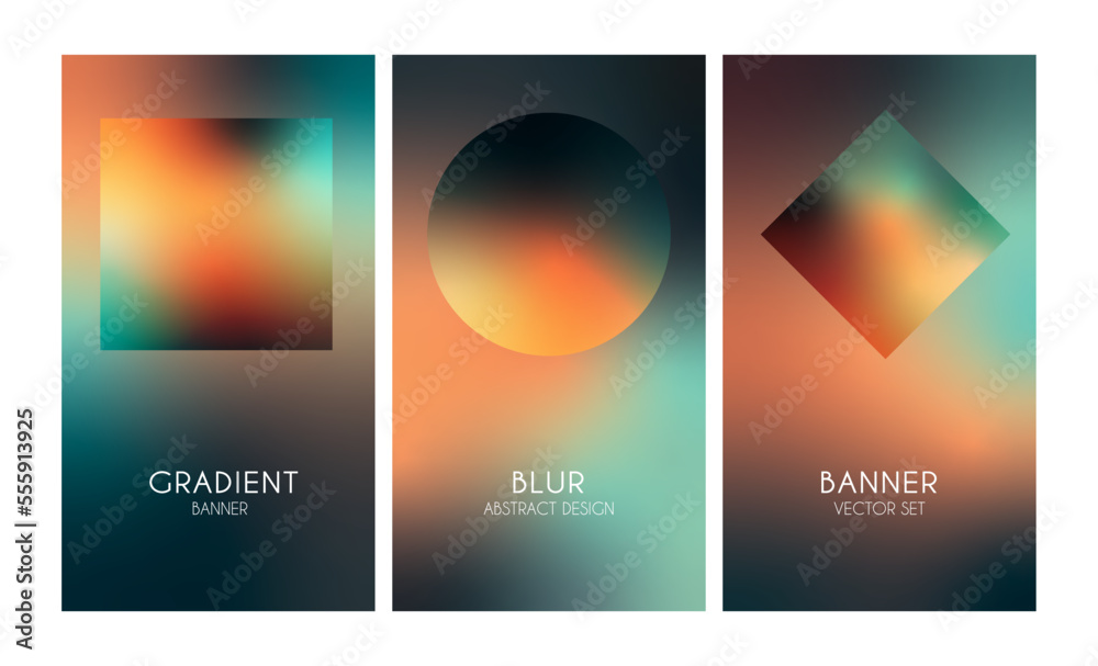 Holographic abstract blur gradient vertical wallpaper set Stock Vector ...